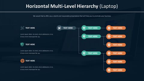 Horizontal Multi-Level Hierarchy Diagram (Laptop)