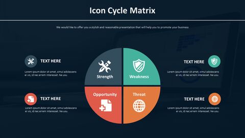 Icon Cycle Matrix Diagram|SWOT