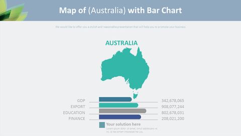 Map of (Australia) with Bar Chart Diagram