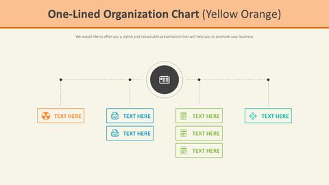 One-Lined Organization Chart Diagram (Yellow Orange)