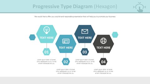 Progressive Type Diagram (Hexagon)|Process