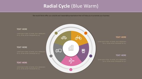 Radial Cycle Diagram (Blue Warm)