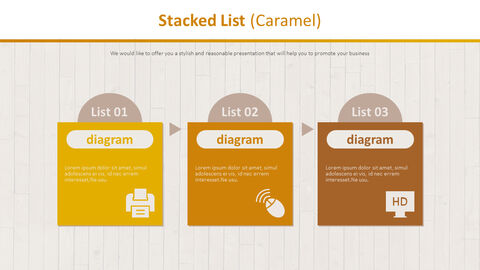 Stacked List Diagram (Caramel)