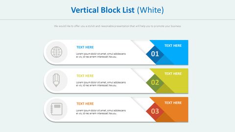 Vertical Block List Diagram (White)