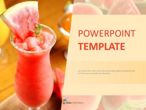 Free Powerpoint Template - Fresh Juice With Seasonal Fruit