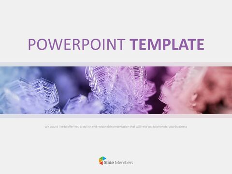 Free PPT Sample - Pink-gradated Ice Crystal|Templates|Slides