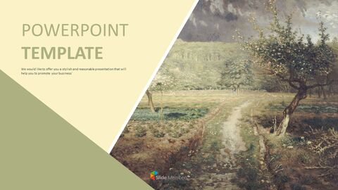 Free PPT Template - Jean Francois Millet Spring