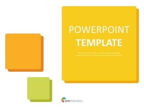 Free PPT Template - Yellow Orange Yellowgreen Squares