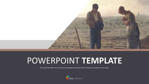 Jean Francois Millet "the Angelus" - Free Design Template