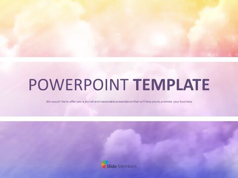 Yellow and Purple Gradated Clouds - Free PPT Template