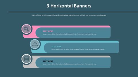 3 Horizontal Banners Diagram|List