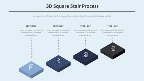 3D Square Stair Process Diagram