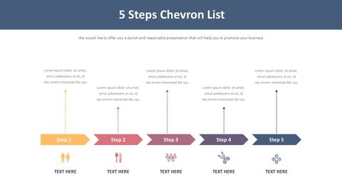 5 Steps Chevron List Diagram