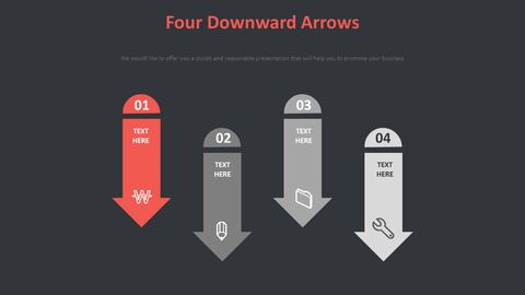 Four Downward Arrows Diagram|Process