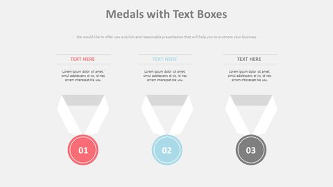 Medals with Text Boxes Diagram|Infographics