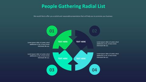 People Gathering Radial List Diagram|Cycle
