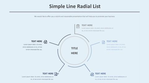 Simple Line Radial List Diagram|Cycle