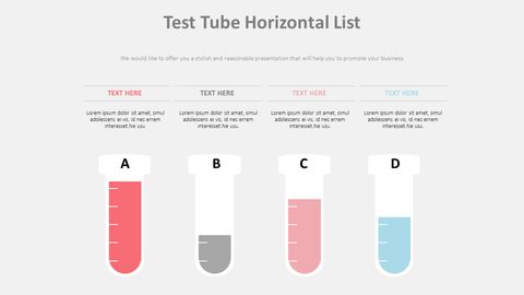 Test Tube Horizontal List Diagram|Infographics