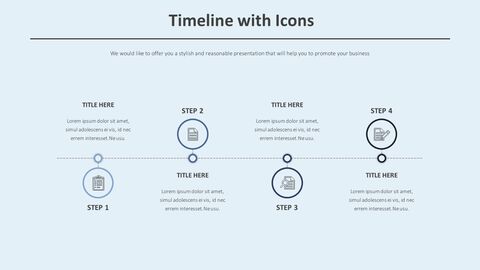 Timeline with Icons Diagram