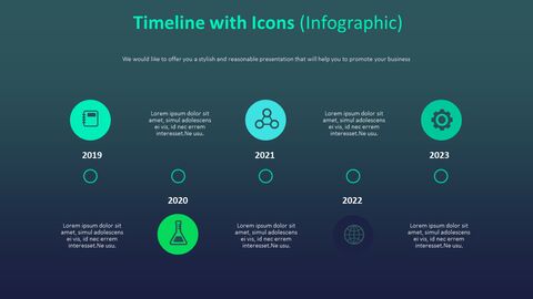 Timeline with Icons Diagram (Infographic)
