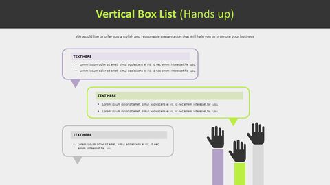 Free Vertical Box List Diagram (Hands up)|Slides