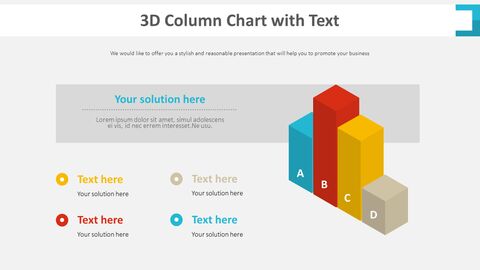 3D Column Chart with Text Diagram