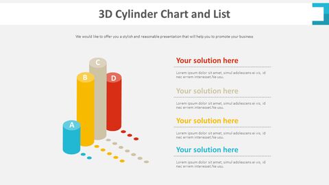 3D Cylinder Chart and List Diagram