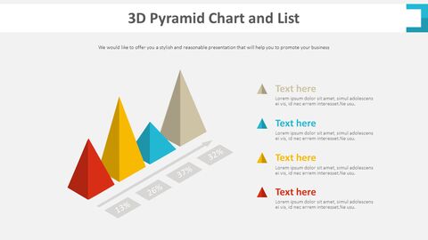 3D Pyramid Chart and List Diagram|Graph