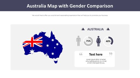 Australia Map with Gender Comparison Diagram