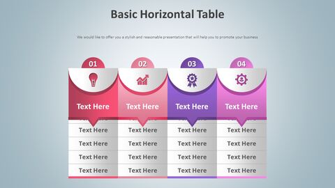 Basic Horizontal Table Diagram