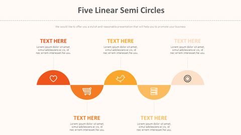 Five Linear Semi Circles Diagram