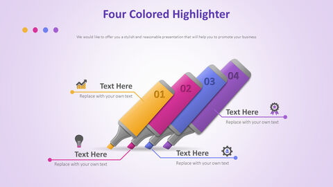 Four Colored Highlighter Diagram