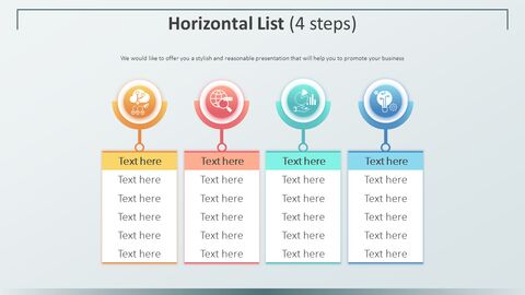 Horizontal List Diagram (4 steps)