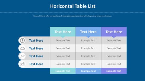 Horizontal Table List Diagram