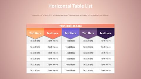 Basic Horizontal Table Diagram