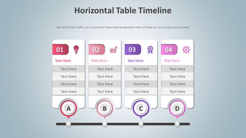 Horizontal Table Timeline Diagram