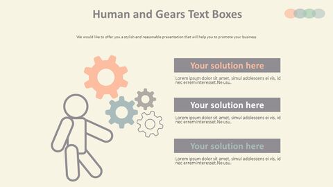 Human and Gears Text Boxes Diagram|Infographics