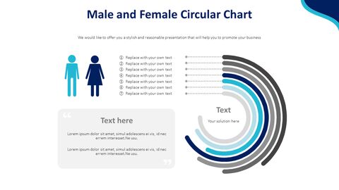 Male and Female Circular Chart Diagram