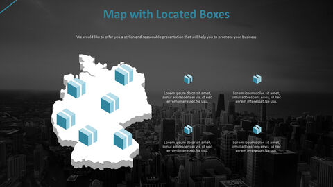 Map with Located Boxes Diagram