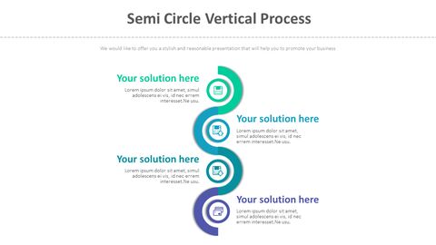 Semi Circle Vertical Process Diagram