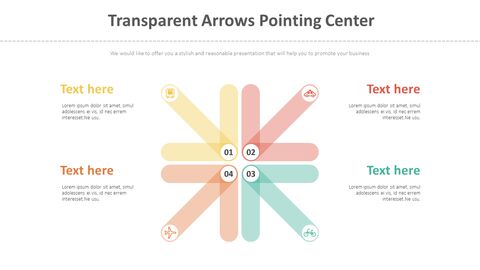 Transparent Arrows Pointing Center Diagram|Cycle