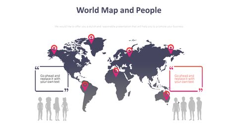 World Map and People Diagram