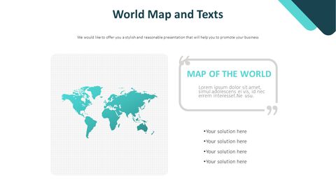 World Map and Texts Diagram