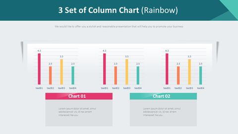 Vertical Bar Large Chart Free PPT for Rainbow Data Presentation|Column