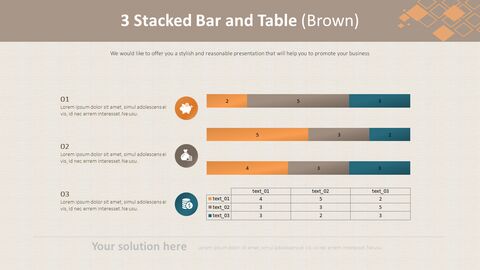 3 Stacked Bar and Table (Brown)
