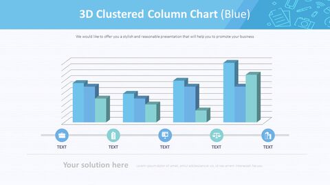 3D Clustered Column Chart (Blue)