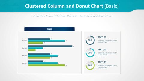 Clustered Column and Donut Chart (Basic)|Bar