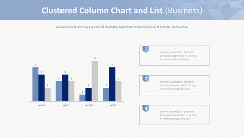 Clustered Column Chart and List (Business)