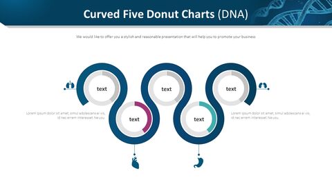 Curved Five Donut Charts (DNA)