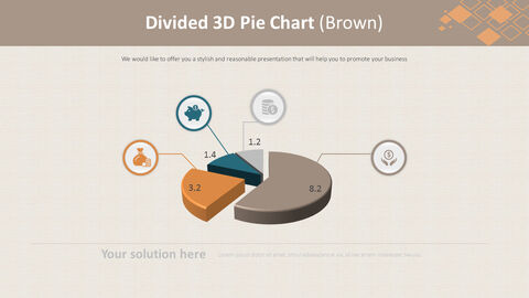 Divided 3D Pie Chart (Brown)